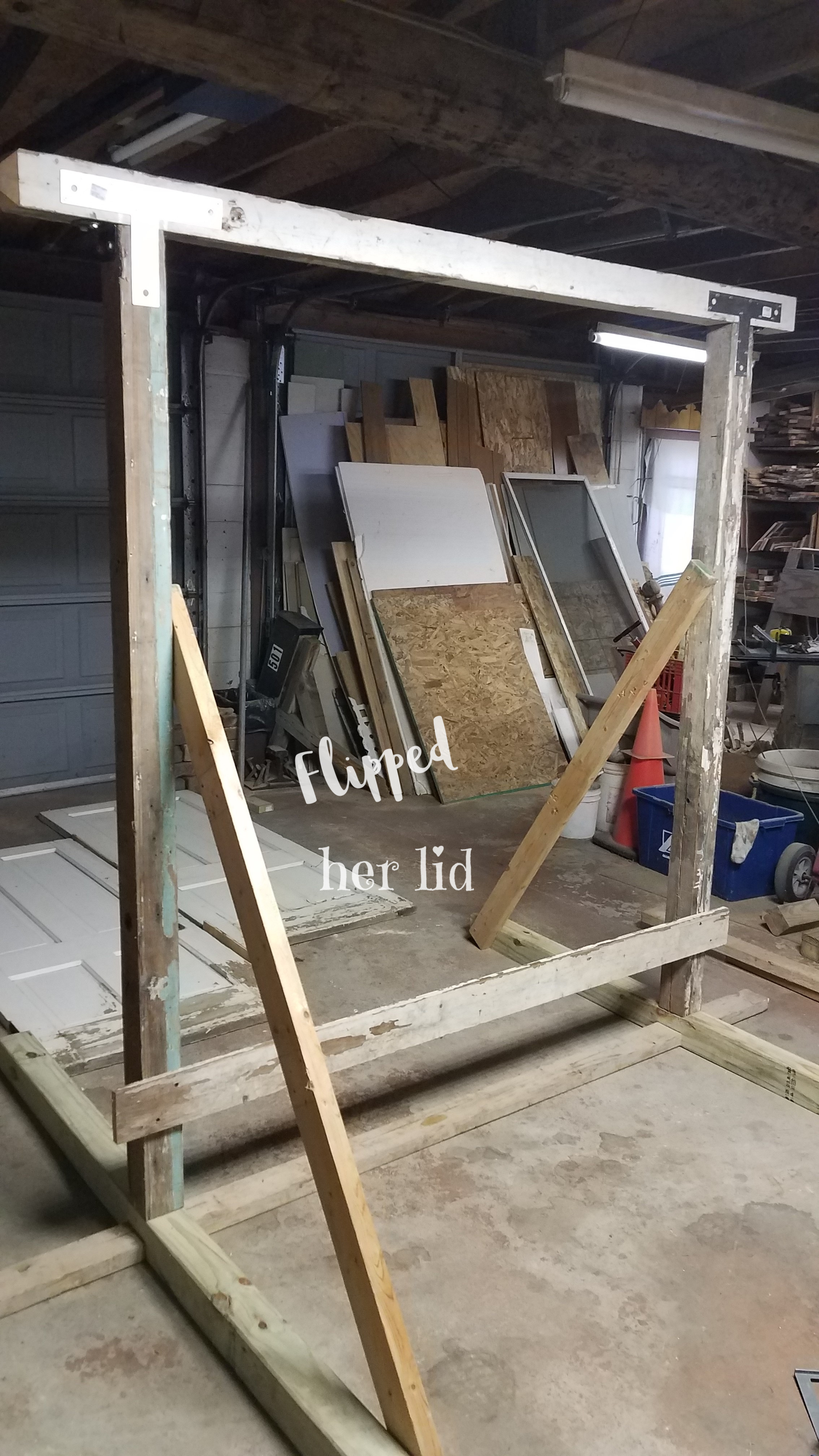 How we built a free-standing frame for vintage wedding doors